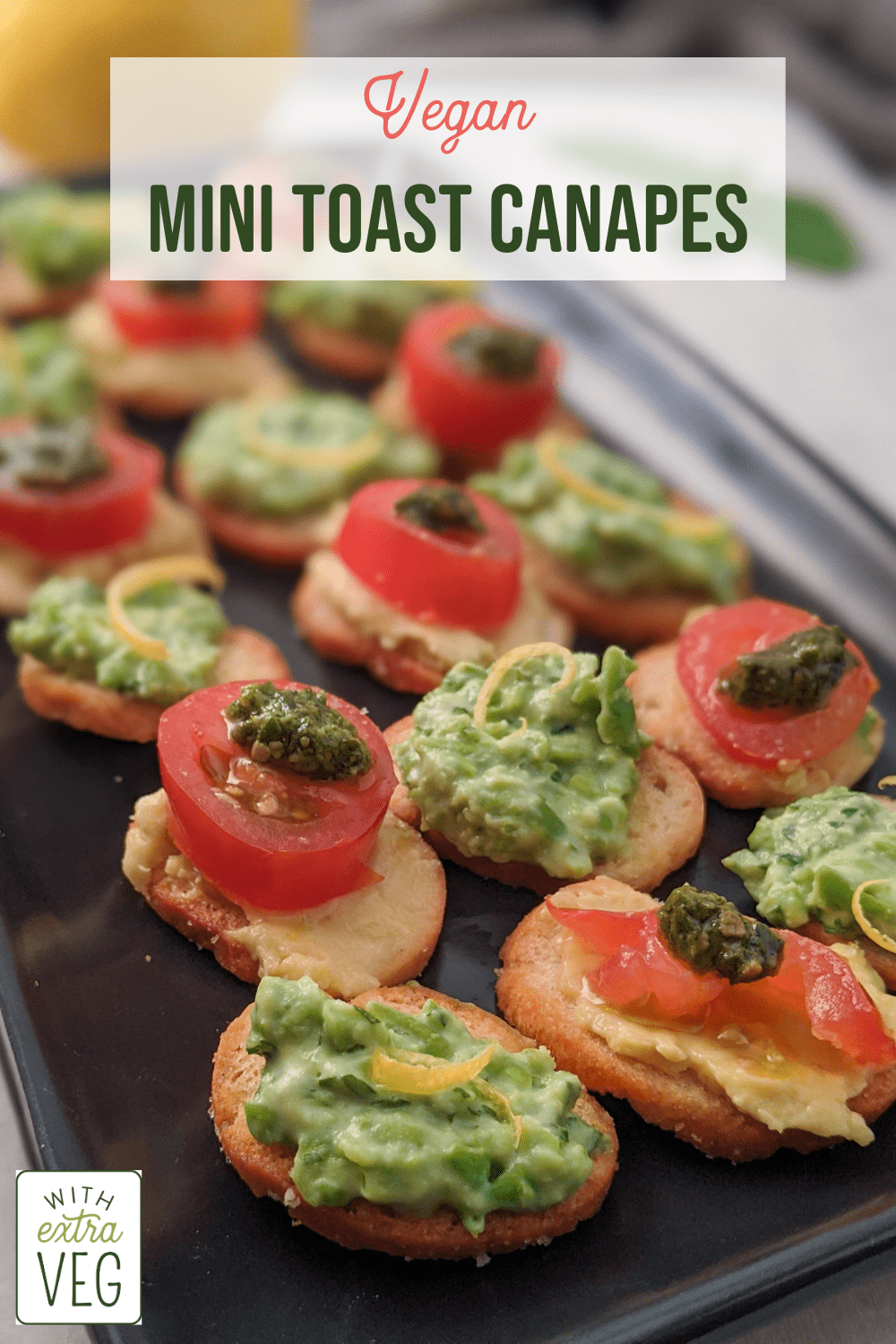 Vegan Mini Toast Canapes - WithExtraVeg